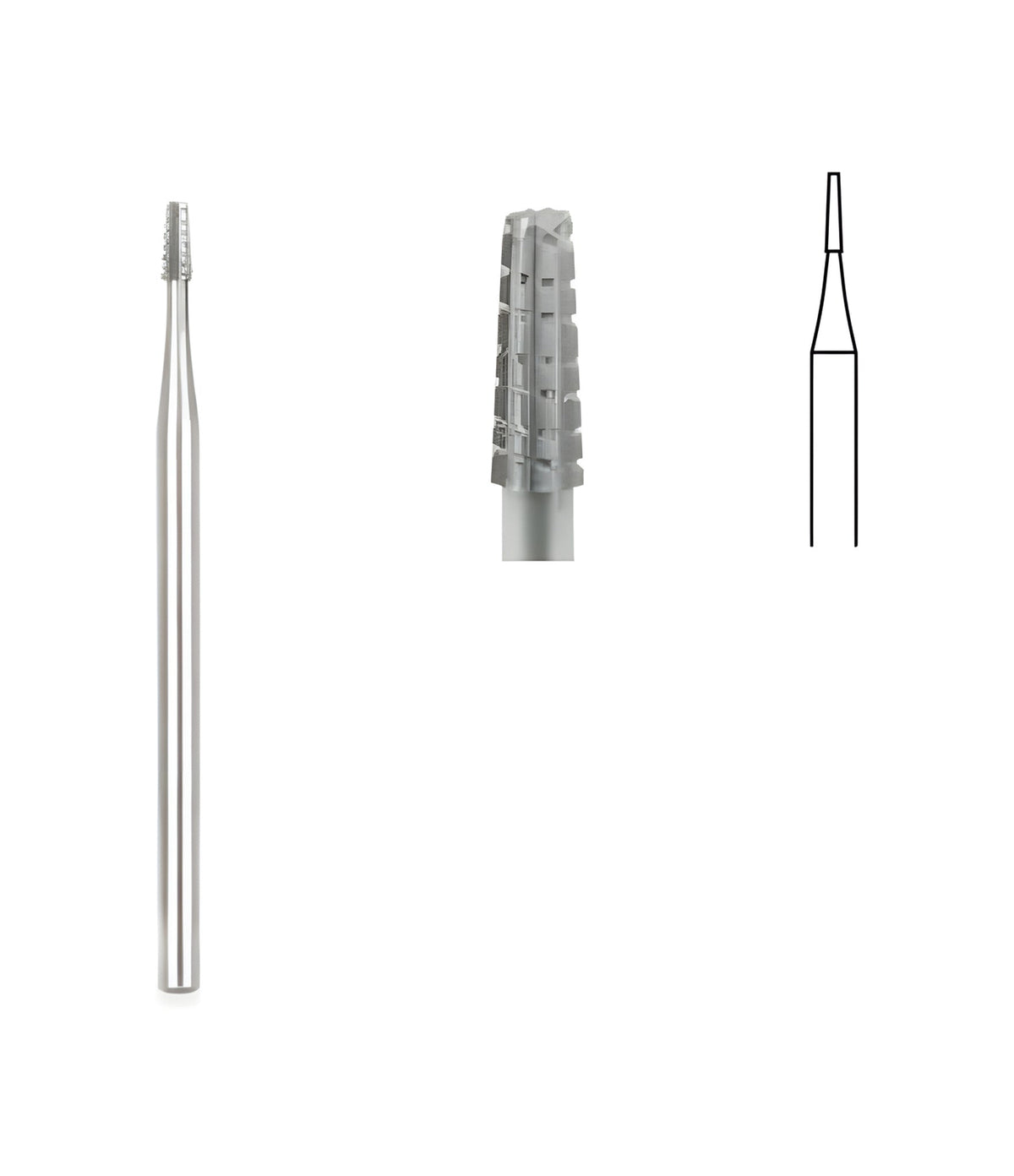 Tapered Fissure Cross Cut Bur 10/box — Stark Medical Pty Ltd